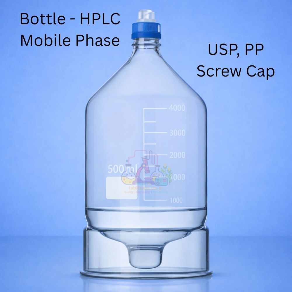 HPLC Mobile Phase Bottles USP Standard | 500 mL to 5L | Borosilicate ...