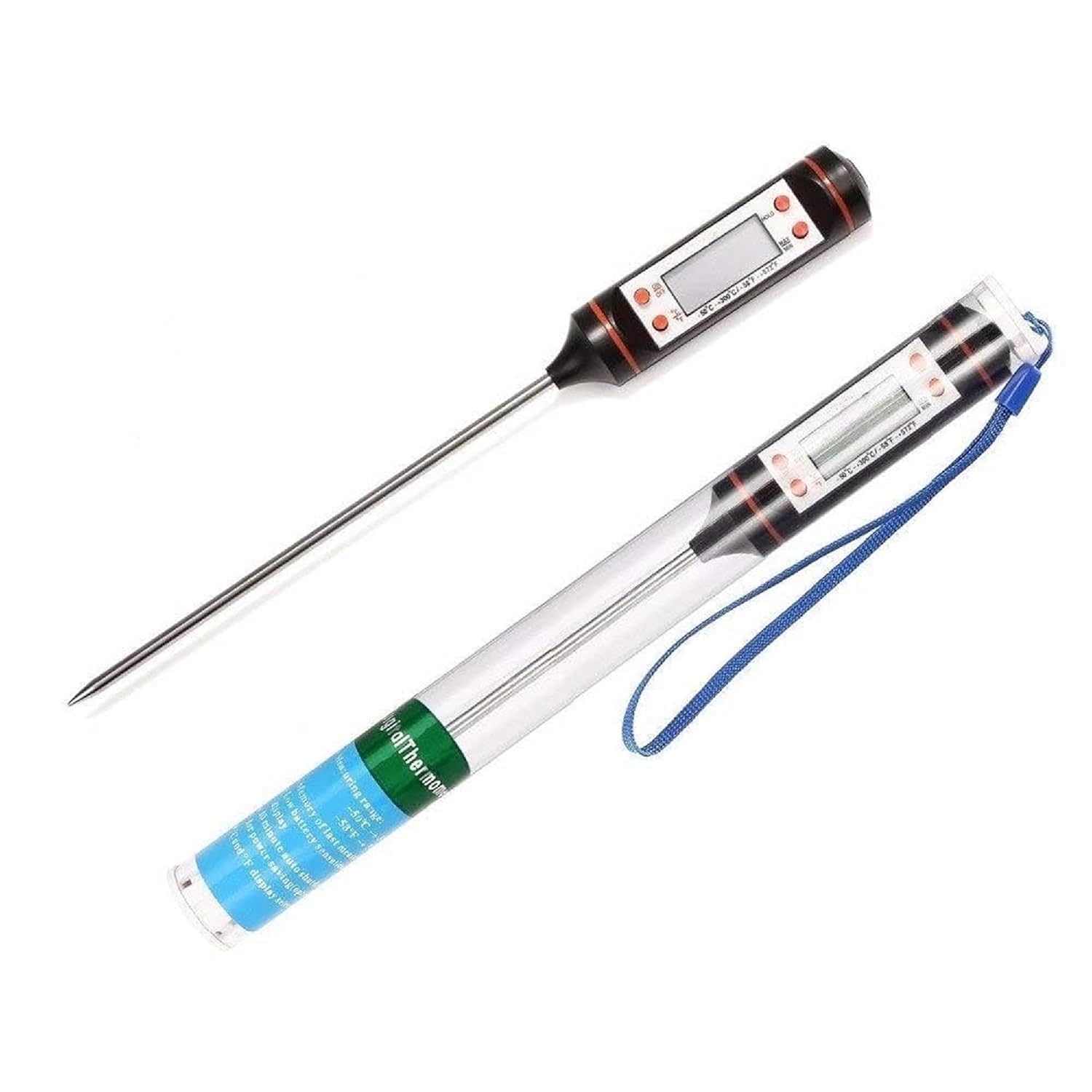 Digital thermometer with stainless steel sensor probe