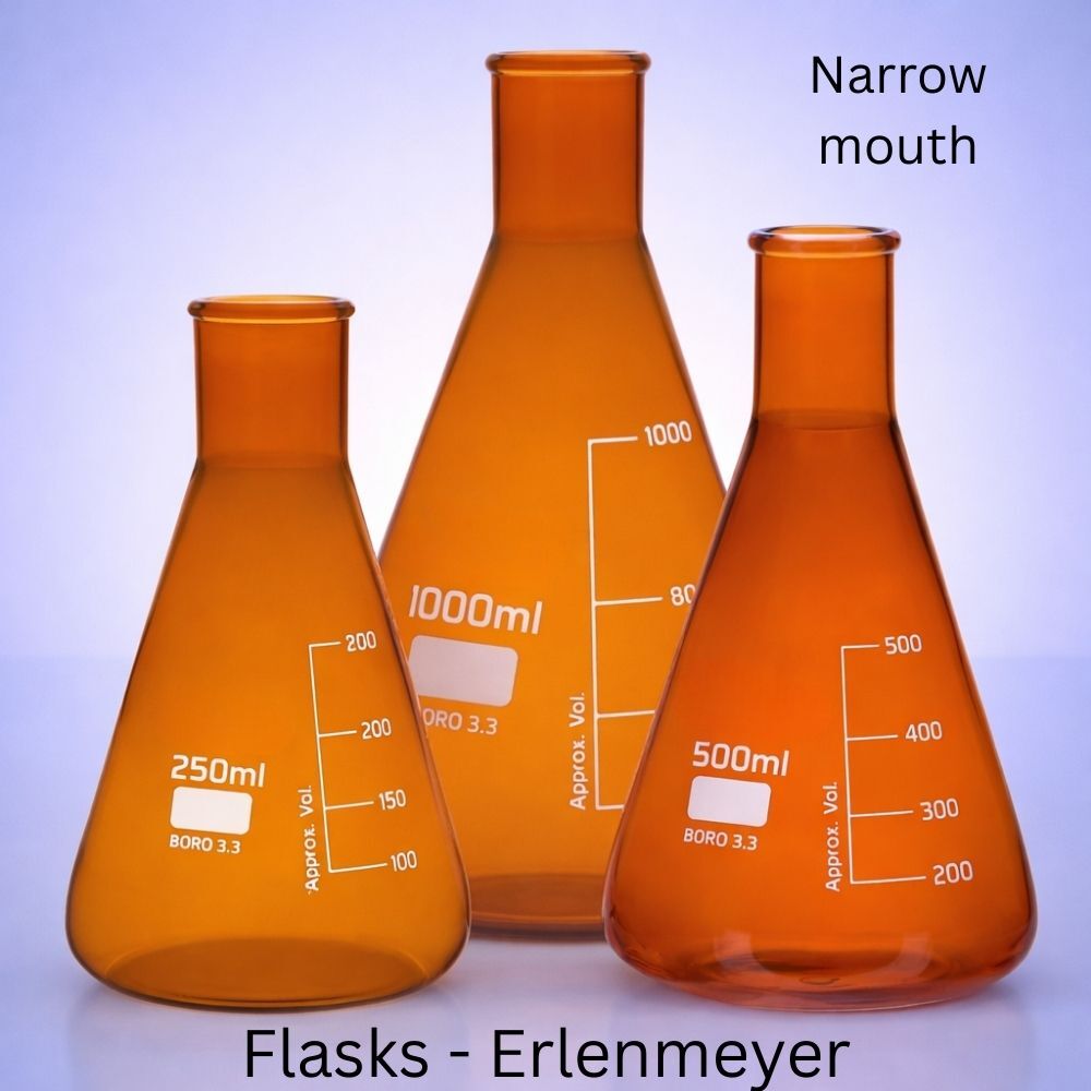 Amber Erlenmeyer Flasks, Graduated | 50–2000 mL | Light Protection | IS ...
