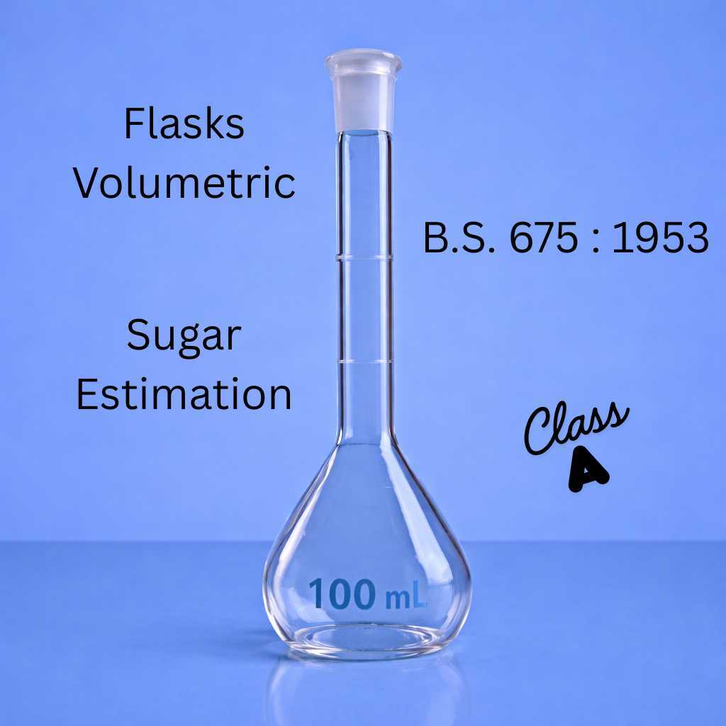 Class A Sugar Estimation Volumetric Flasks Dual Mark BS 675:1953 for ...