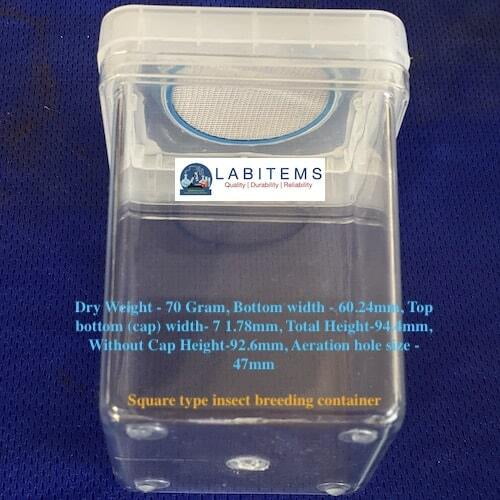 Insect breeding containers for rearing insect colonies and cultures