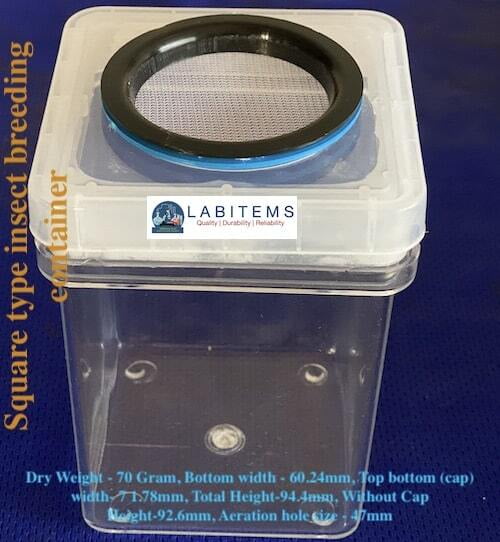 Insect breeding containers for rearing insect colonies and cultures