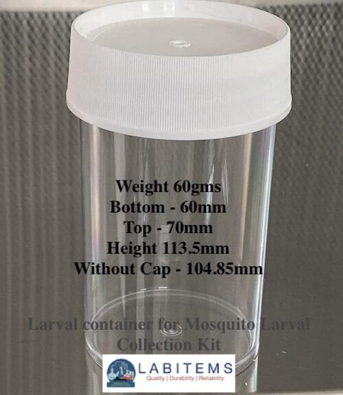 Larval sampling jar for mosquito larval collection kits